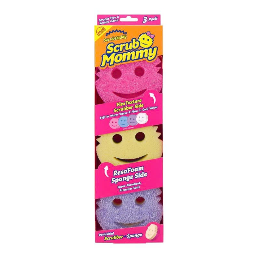 Bộ 3 Miếng Chùi Rửa Bọt Biển Scrub Mommy Colors