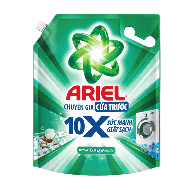 Nước Giặt Cửa Trước Ariel 10X Giặt Sạch Hương Downy 2.7kg
