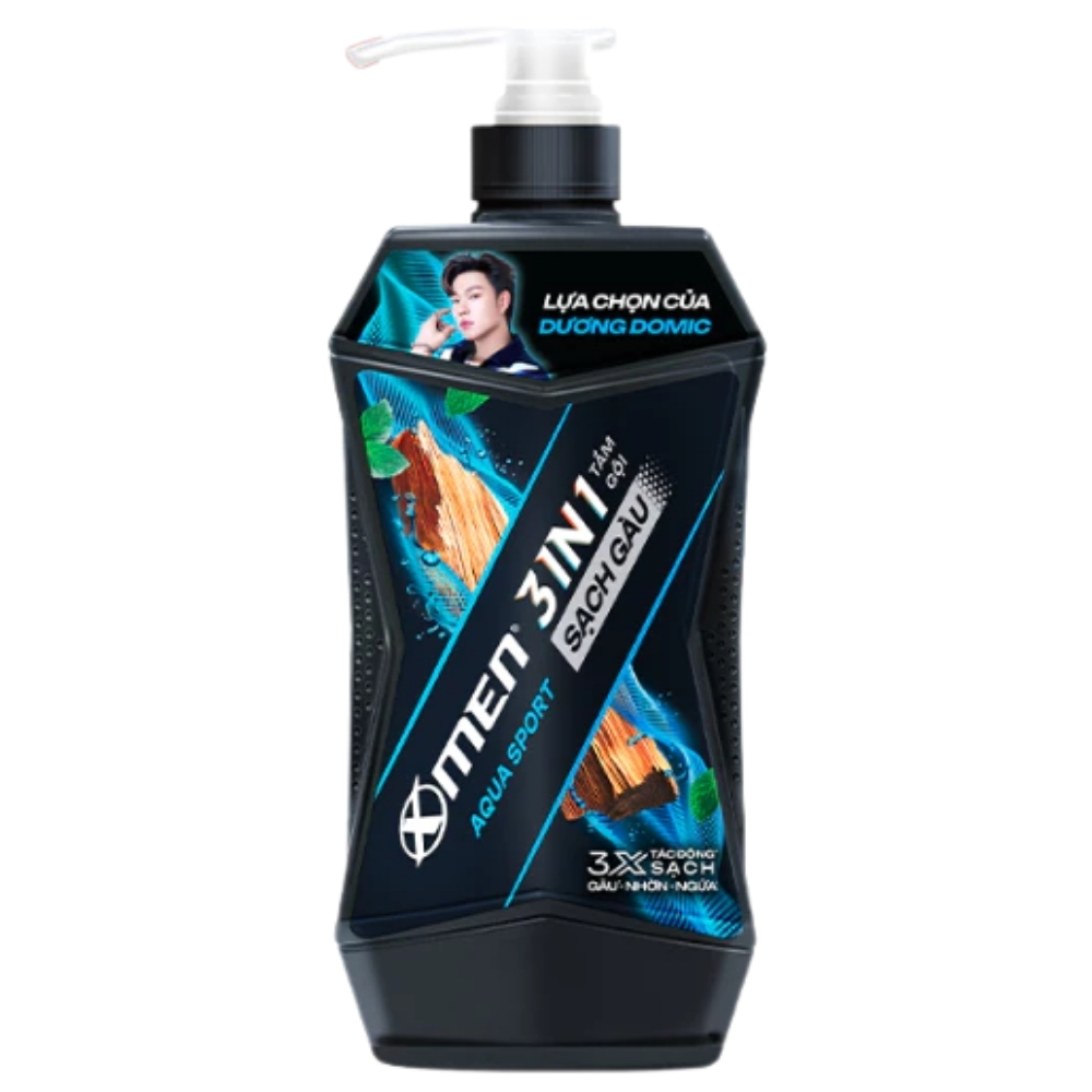 Tắm Gội X-Men 3In1 Sạch Gàu Hương Aqua Sport 610g