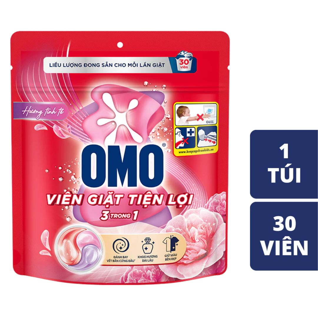 Viên Giặt Omo 3in1 Hương Tinh Tế 30 Viên