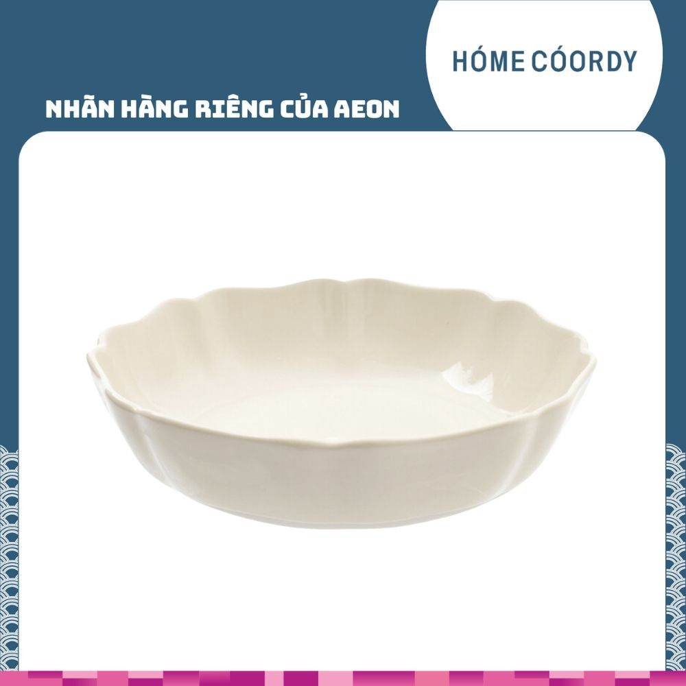 Tô Dáng Hoa Hóme Cóordy Màu Trắng Ngà 18cm DA23