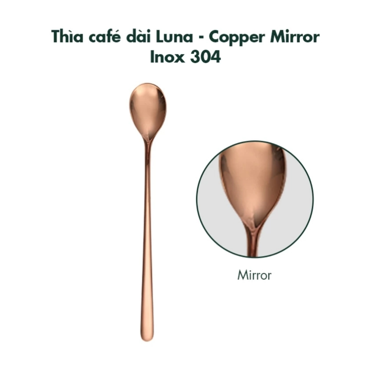 Bộ 2 Thìa Trà Dài Edelkochen Luna Màu Copper Bóng
