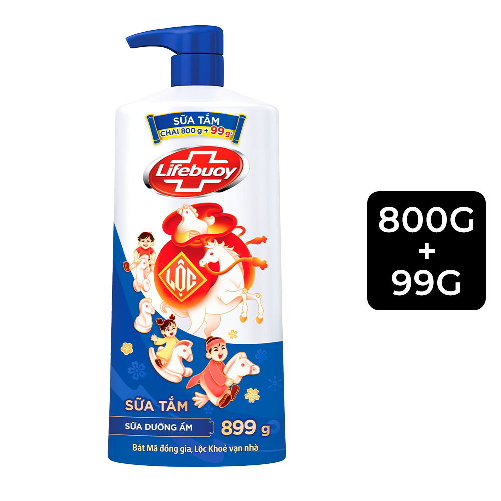 Sữa Tắm Lifebuoy Dưỡng Ẩm Chăm Sóc Da Diệt Khuẩn 800g