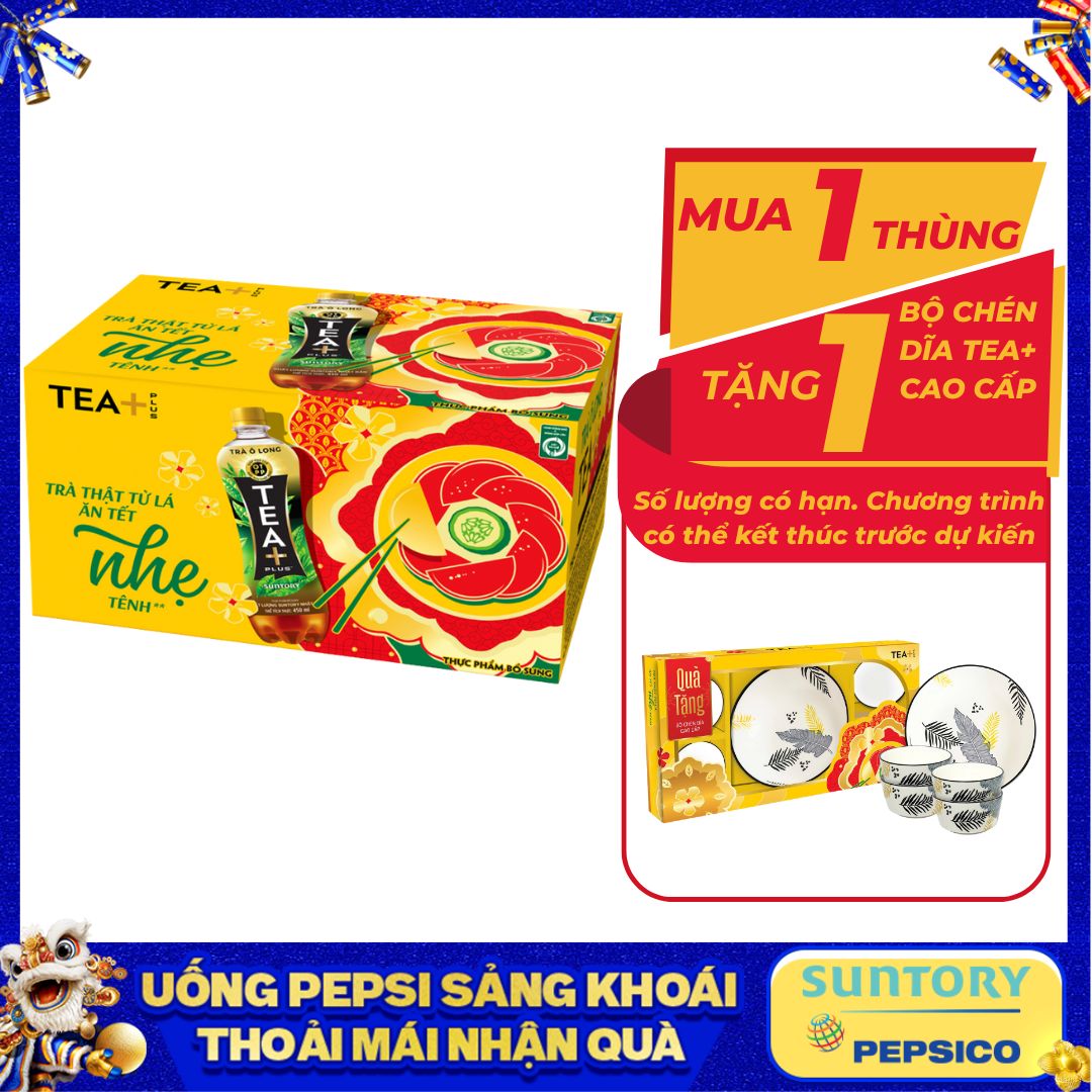 Thùng 24 Chai Trà Olong Tea Plus 450ml x 24 Chai