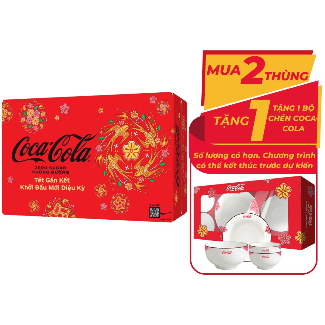 Thùng 24 lon Coca Cola Zero lon 320ml giá tốt tại AEONESHOP