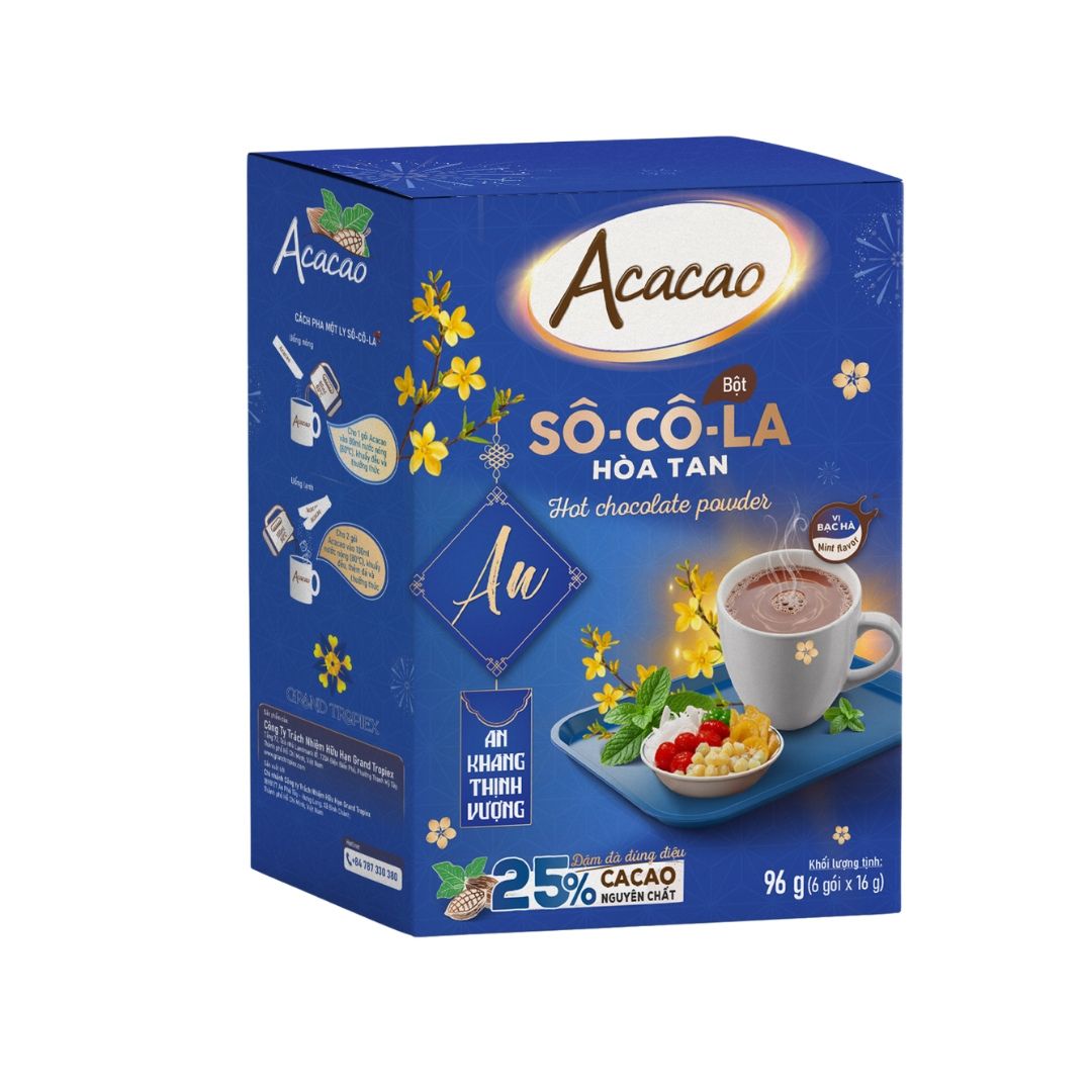 Bột Socola Hoà Tan Acacao Bạc Hà 96g