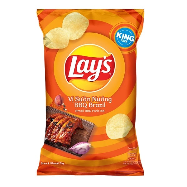 Snack Khoai Tây Lay's Vị Sườn Nướng BBQ 58g/63g