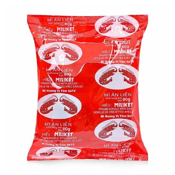 Mì Miliket tôm đỏ sa tế gói 80g giá tốt - AEONESHOP