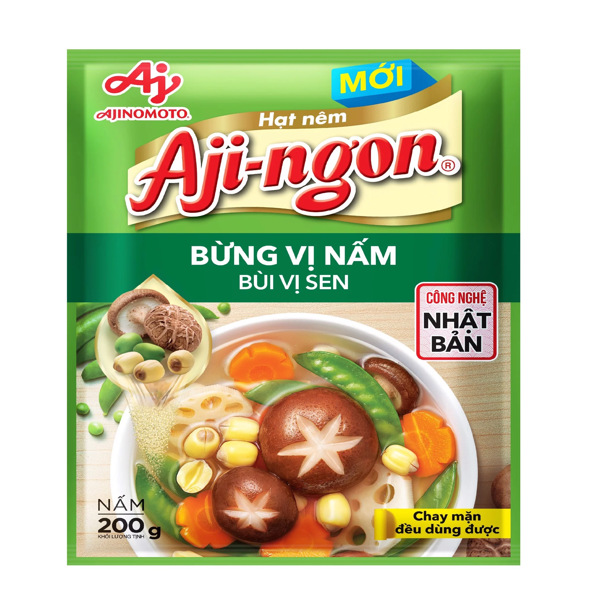 Hạt Nêm Ajinomoto Aji-Ngon Nấm Hương & Hạt Sen 200g