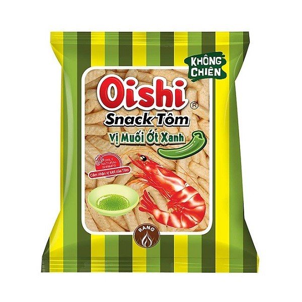 Snack Oishi Tôm Vị Muối Ớt Xanhi 42g