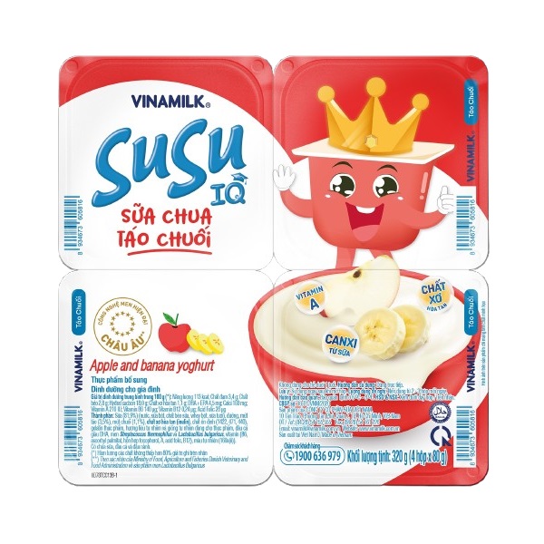 Sữa chua Susu IQ táo chuối 80g cho bé
