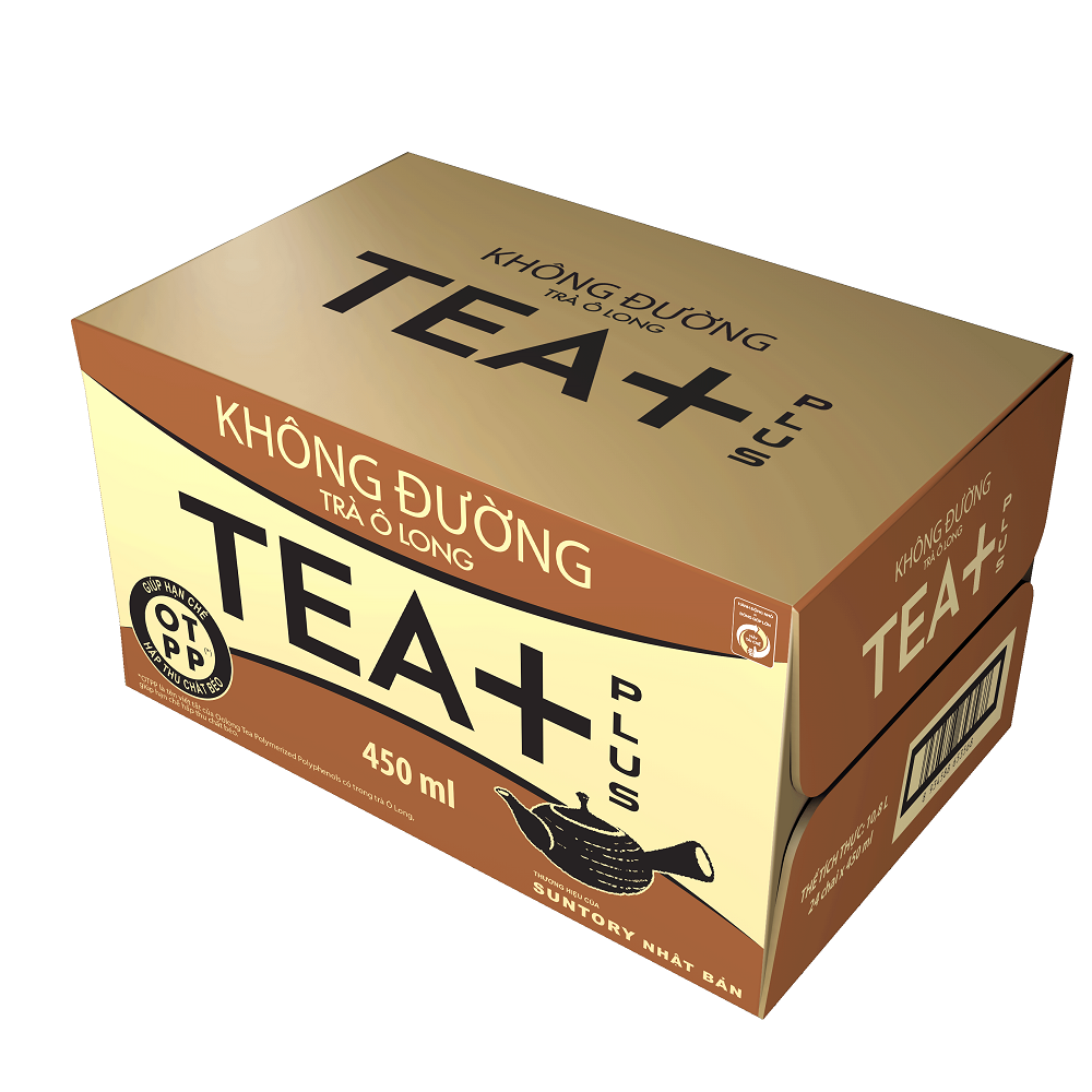 Thùng 24 Trà Olong Tea Plus Không Đường 450ml x 24 Chai