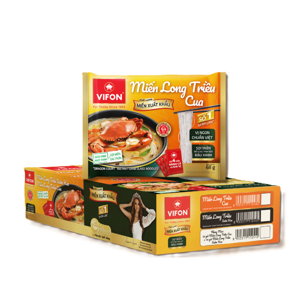 Thùng 20 Miến Long Triều Cua Vifon 68g