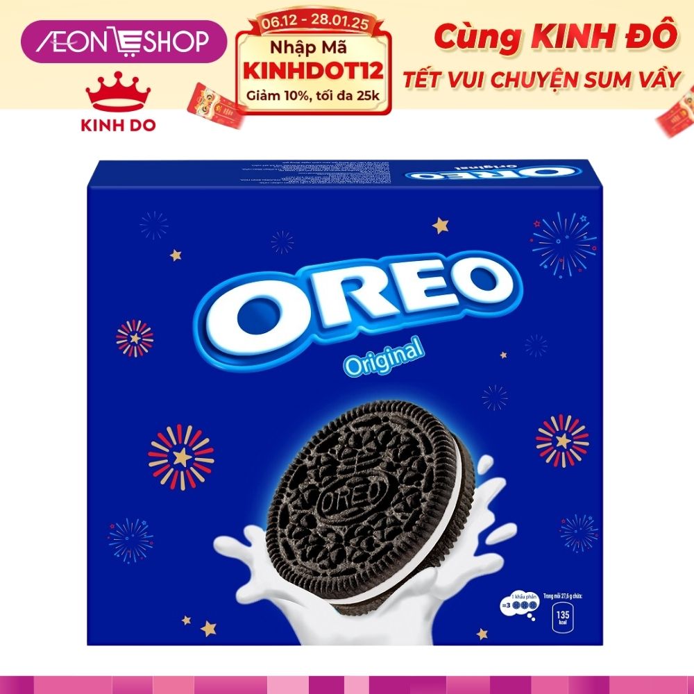 Bánh Quy Socola Oreo Vị Vani 11p Hộp Giấy 303.6g