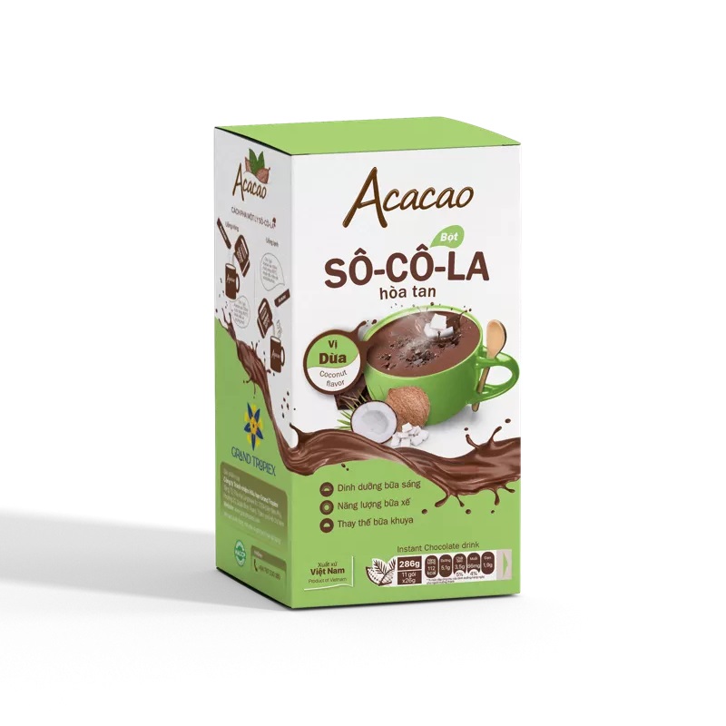 Bột Sôcôla Acacao Sữa Dừa 11x26g