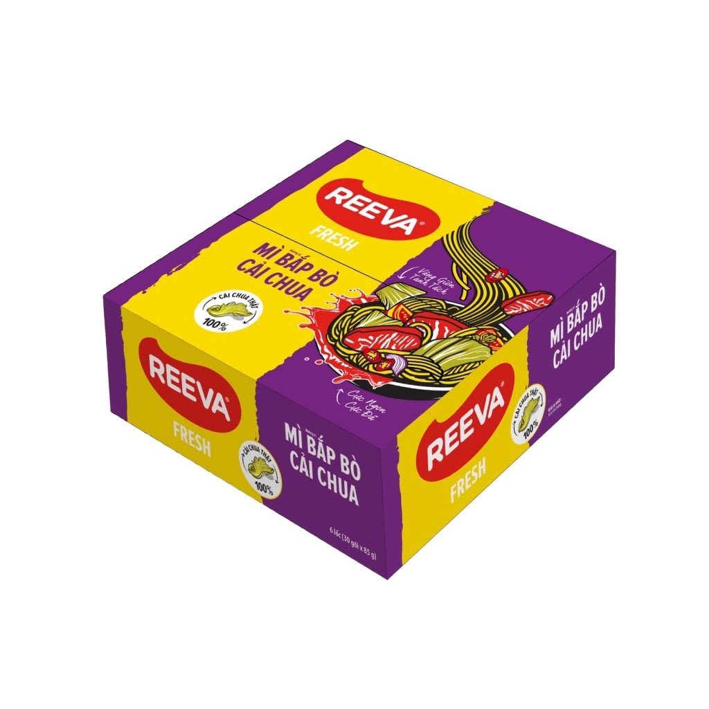 Thùng 30 Mì Reeva Fresh Bắp Bò Cải Chua 85g