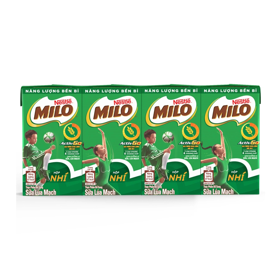 Lốc 4 hộp sữa lúa mạch Milo 115ml