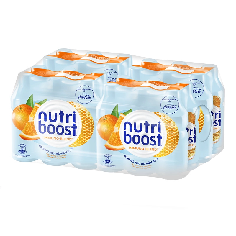 Thùng 24 Chai Nước Nutriboost Trái Cây Sữa Cam 297ml