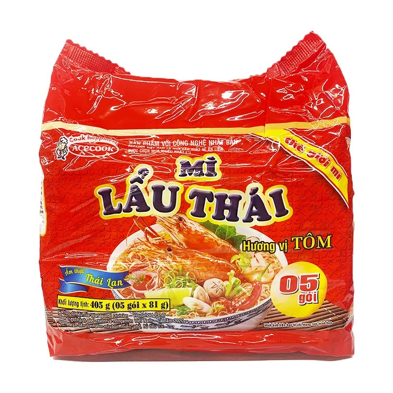 Thùng 6 Lô 5 Mì Acecook Lẩu Thái Tôm 81g