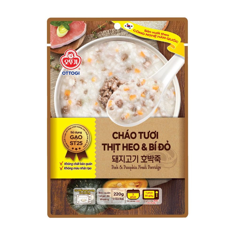 Thùng 20 gói cháo tươi Otoki thịt heo bí đỏ gói 220g - AEONESHOP