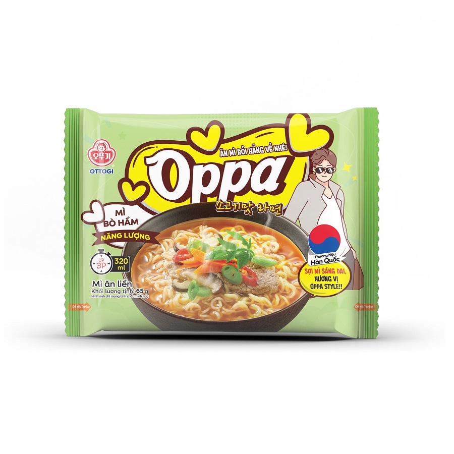 Thùng 30 Mì Ăn Liền Ottogi Oppa Bò Hầm 65g