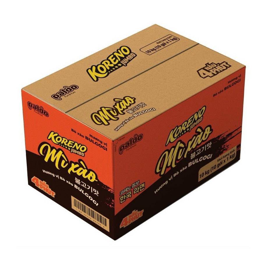 Thùng 100 gói mì xào Koreno vị bò Bulgogi gói 100g tại AEONESHOP