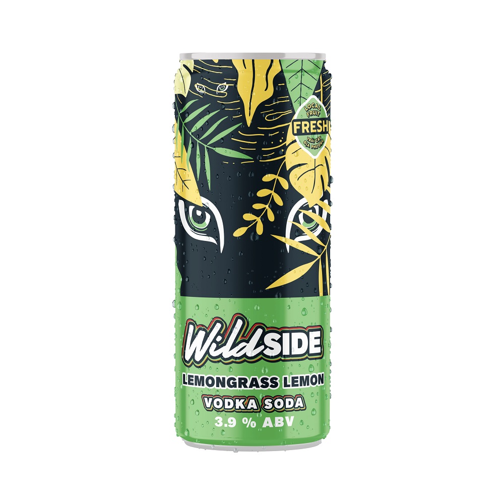 Soda WildSide Vodka Rooster Vị Chanh Sả Lon 330ml