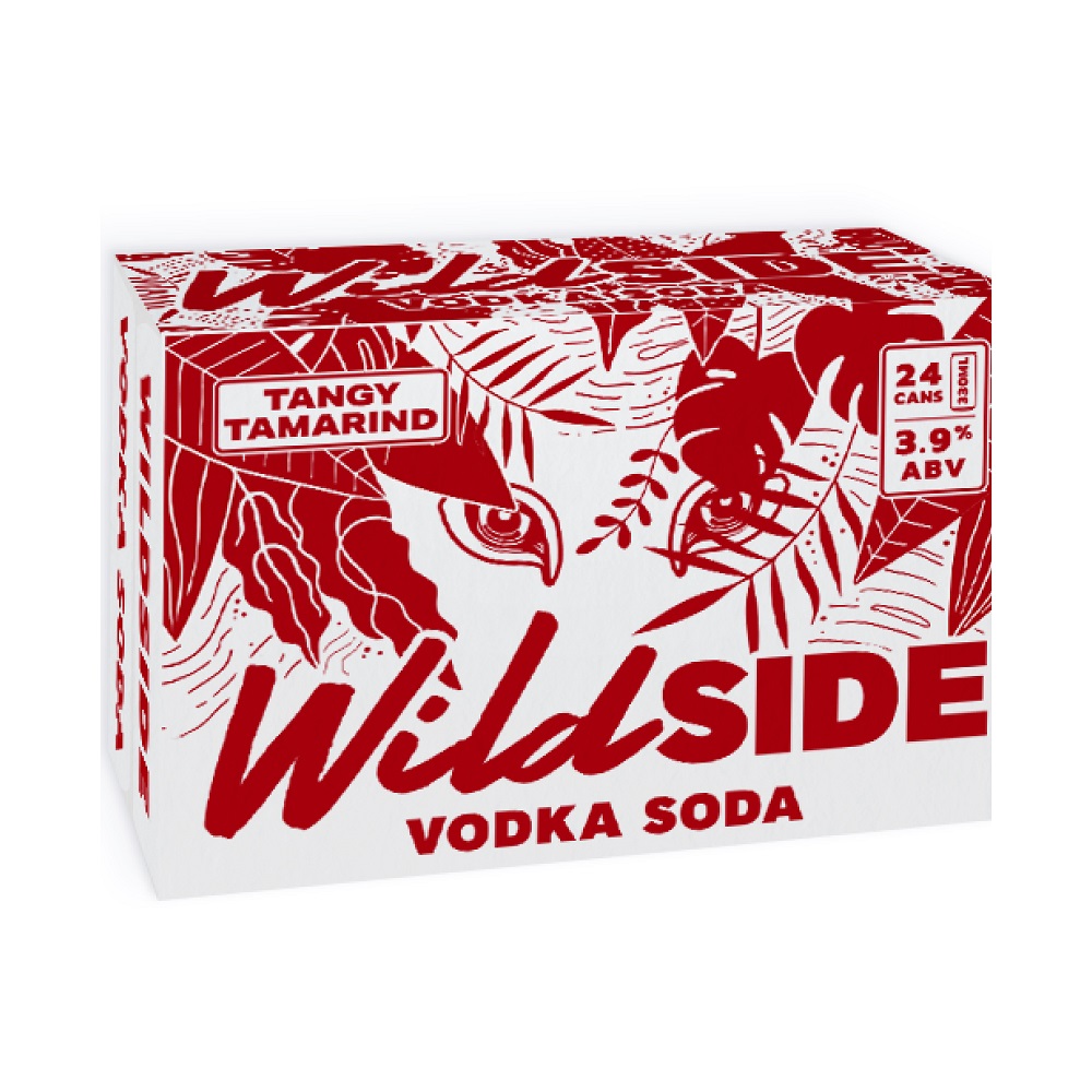Thùng 24 Lon Soda Wildside Vodka Rooster Vị Đá Me 330ml
