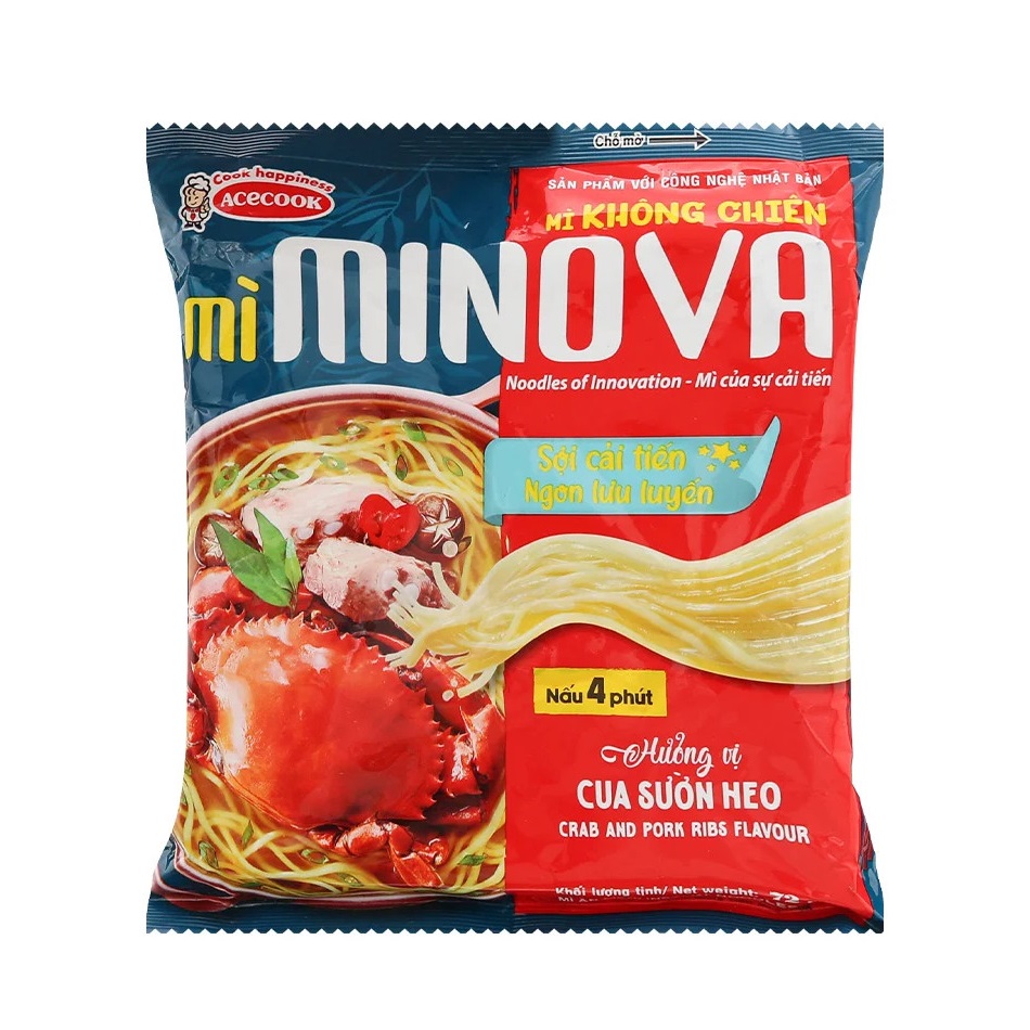 Mì Minova Cua Sườn Heo 72g