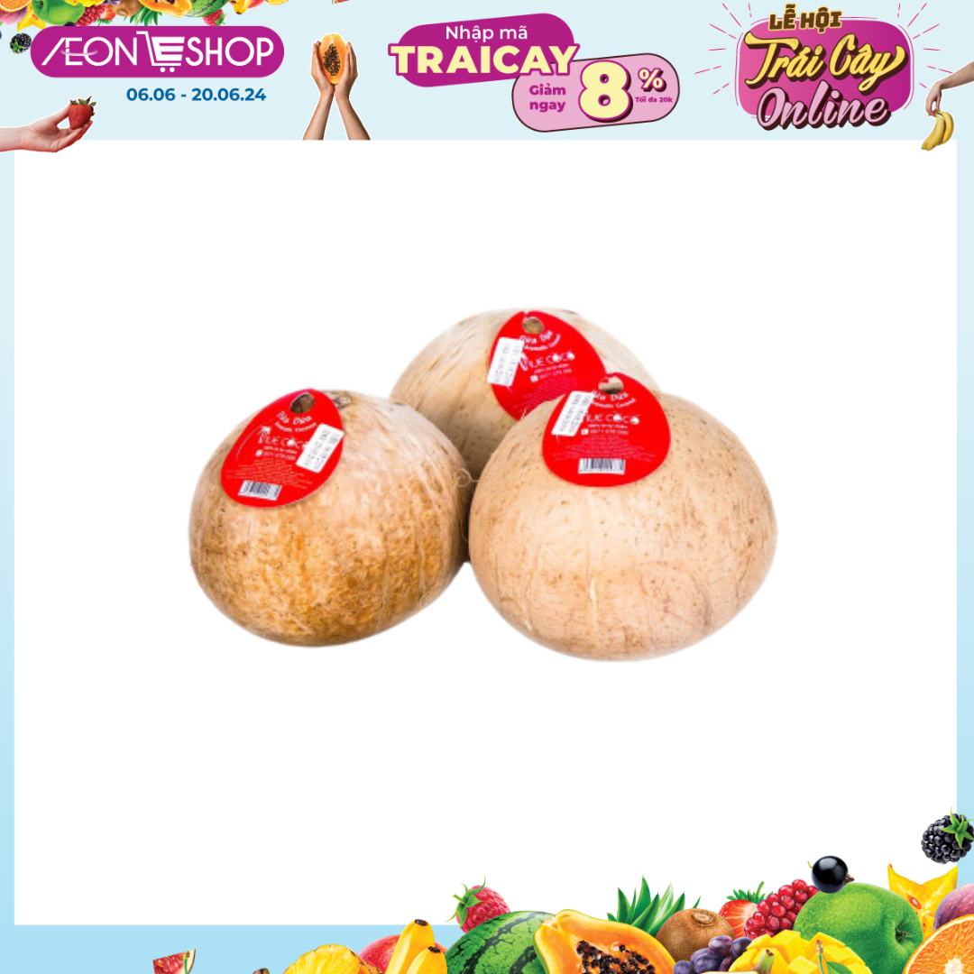 Dừa Dứa Sọ True Coco 650-750g/1 trái