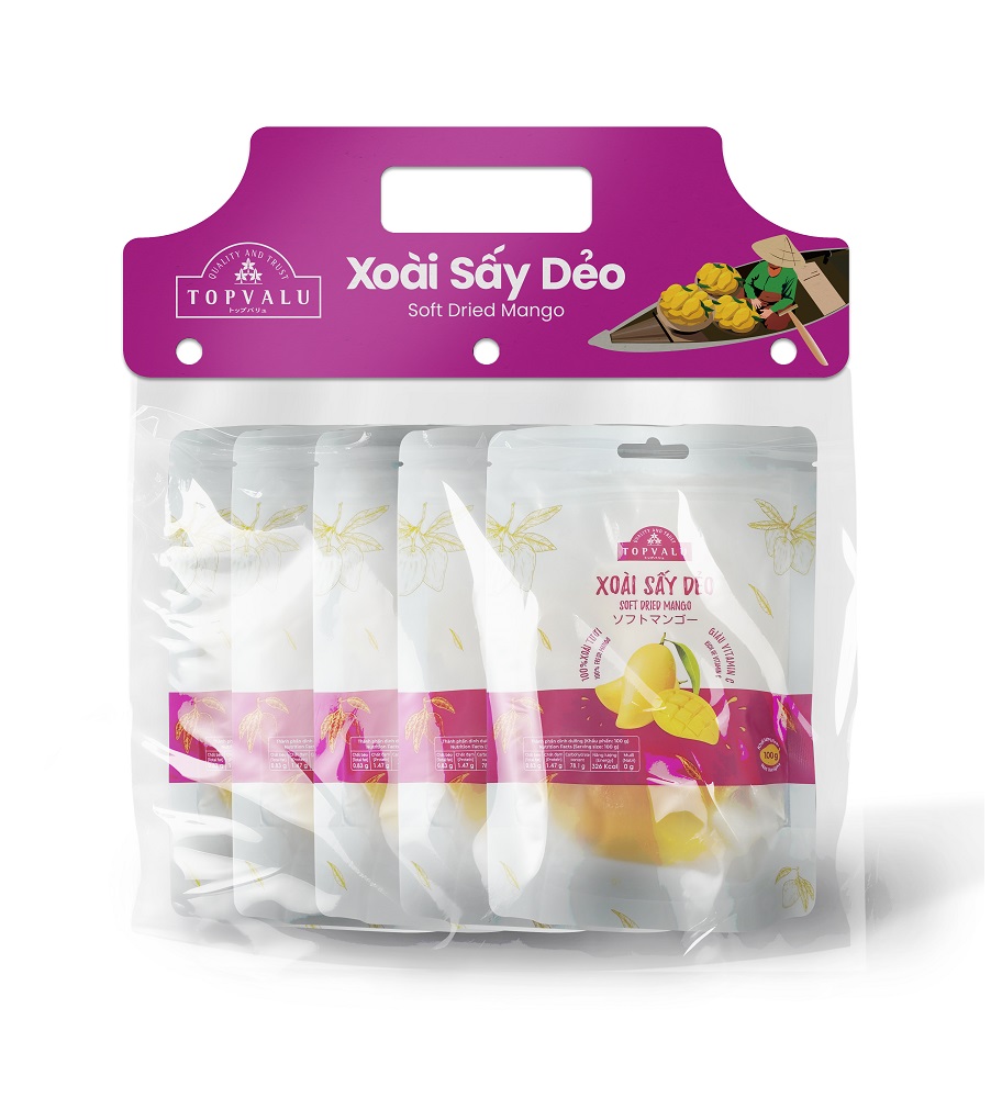 Xoài Sấy Dẻo Topvalu 100g X 5 Túi