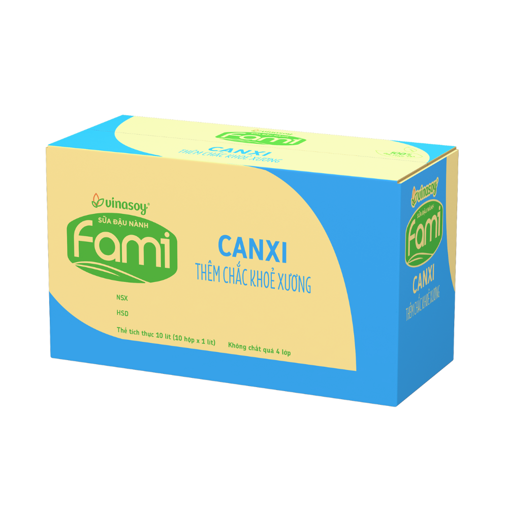 Thùng 10 Hộp Sữa Đậu Nành Fami Canxi 1L tại AEONESHOP