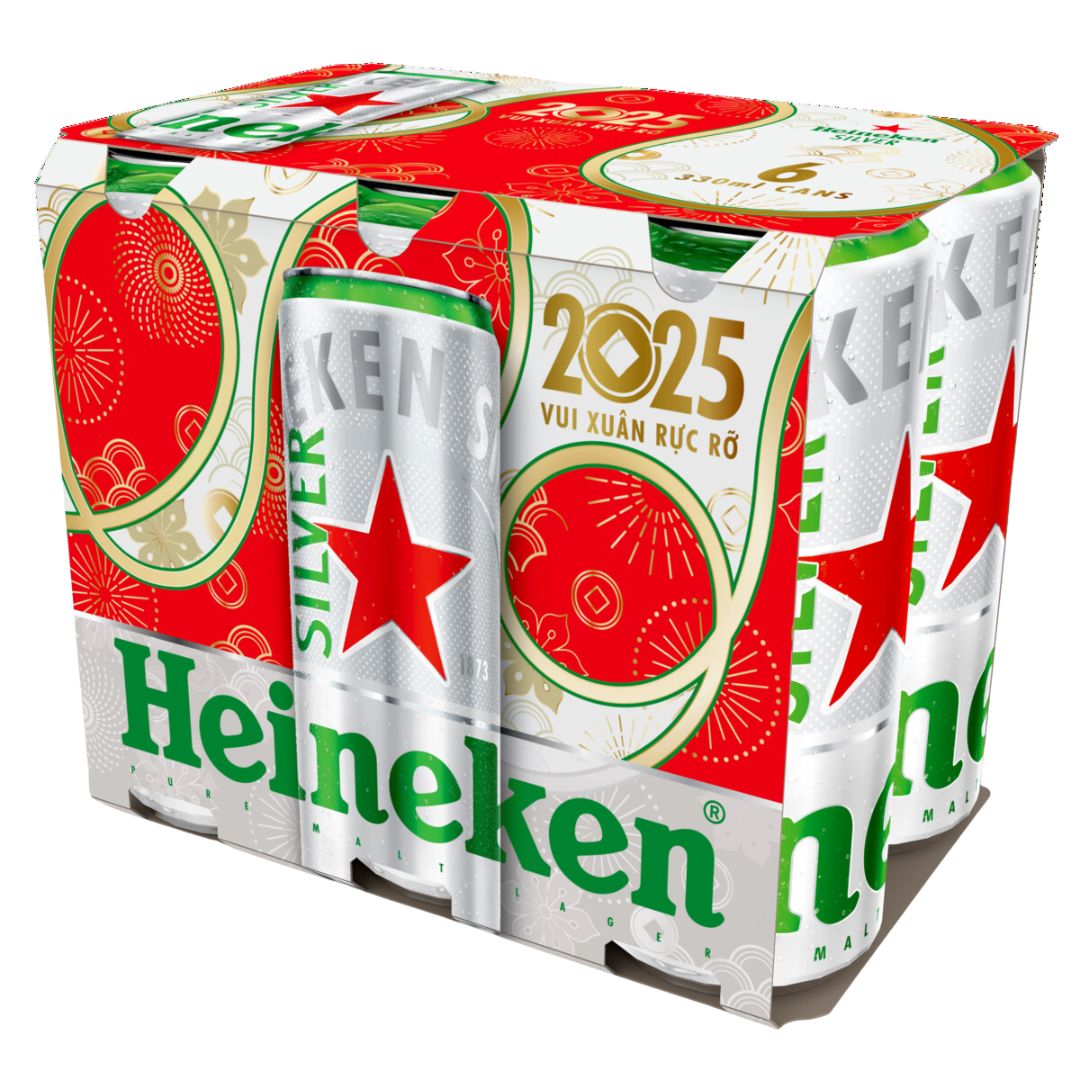 Lốc 6 Lon Bia Heineken Silver 330ml x 6 Lon