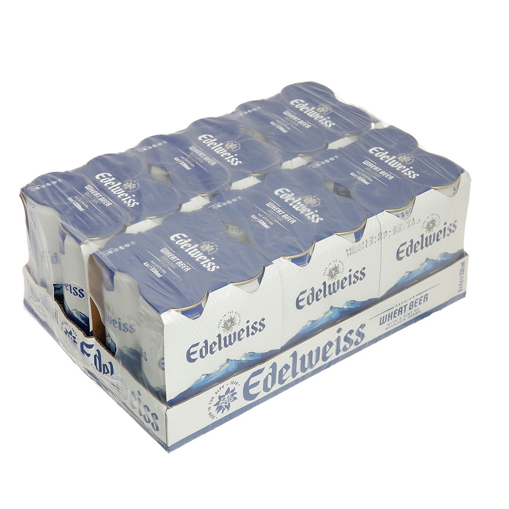 Thùng 24 Lon Bia Tuyet Edelweiss 330Ml+Ly