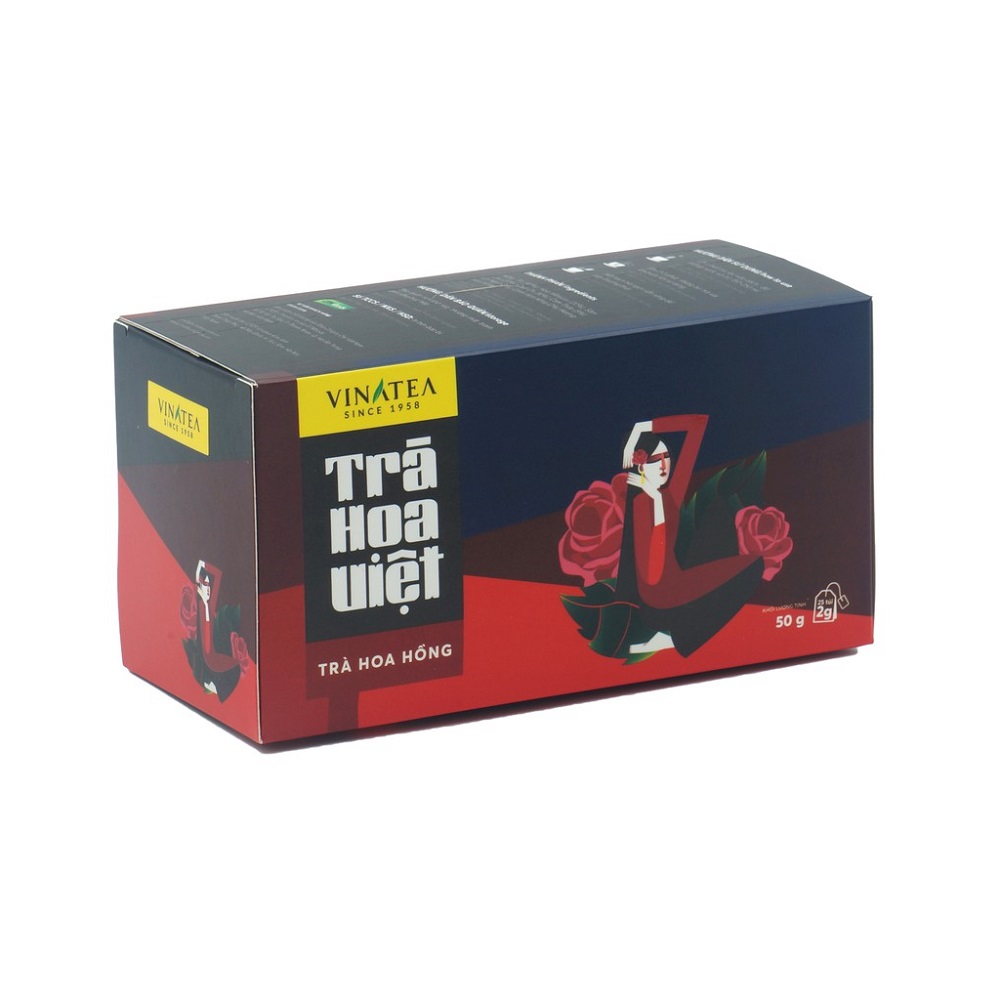 Trà Hoa Việt Hương Hoa Hồng Vinatea 25x2g