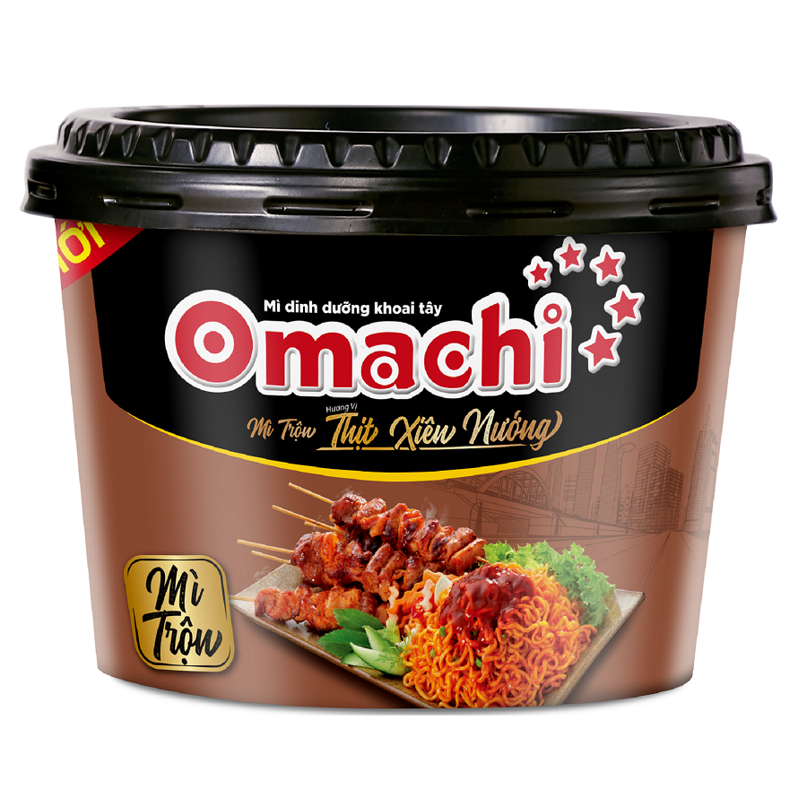 Mì Tô Trộn Dinh Dưỡng Hương Thịt Xiên Nướng Omachi 95g