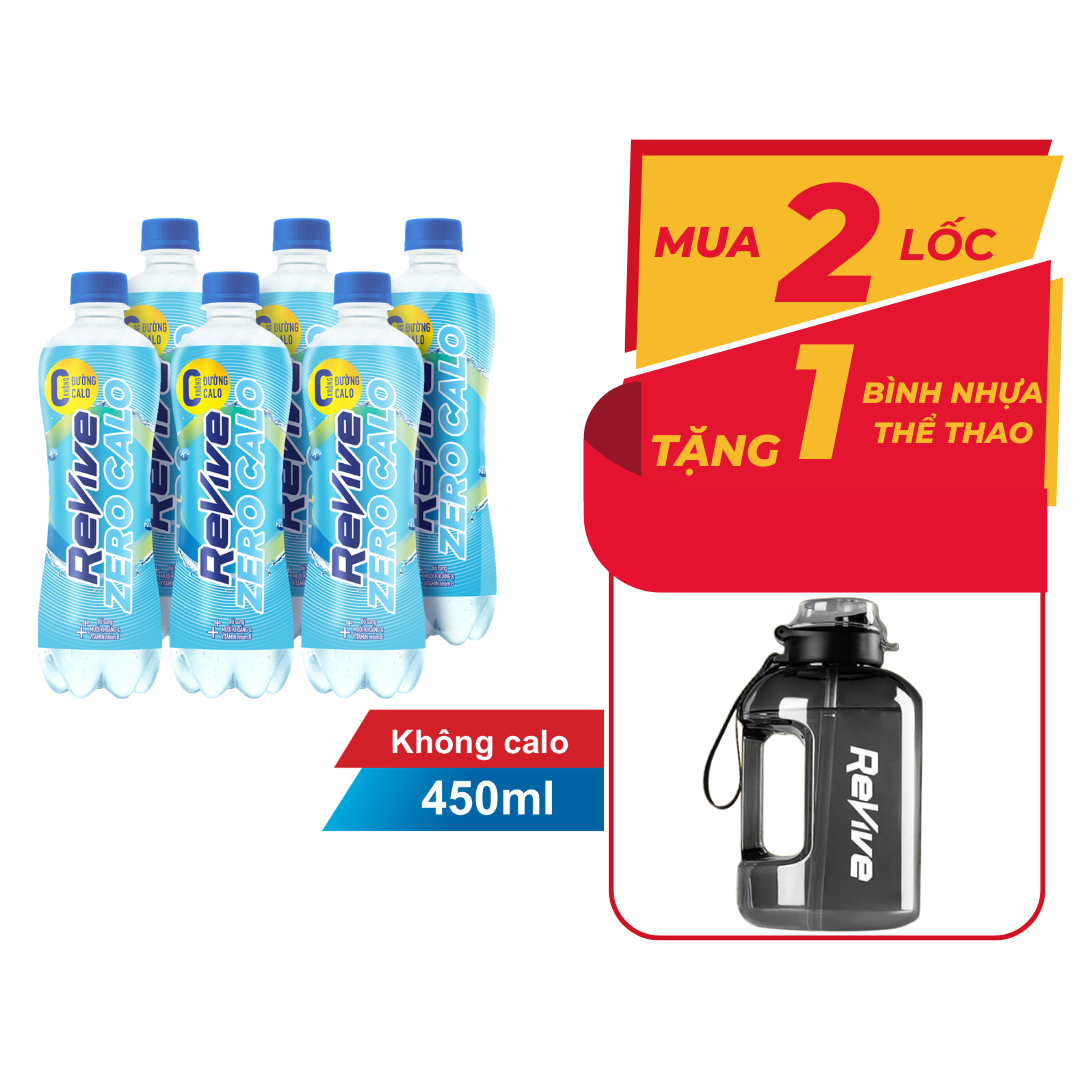 Lốc 6 chai nước điện giải Revive không calo chai 450ml - AEONESHOP