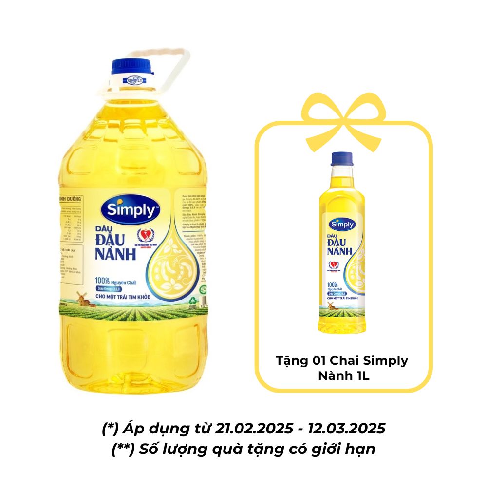 Dầu đậu nành nguyên chất Simply can 5L