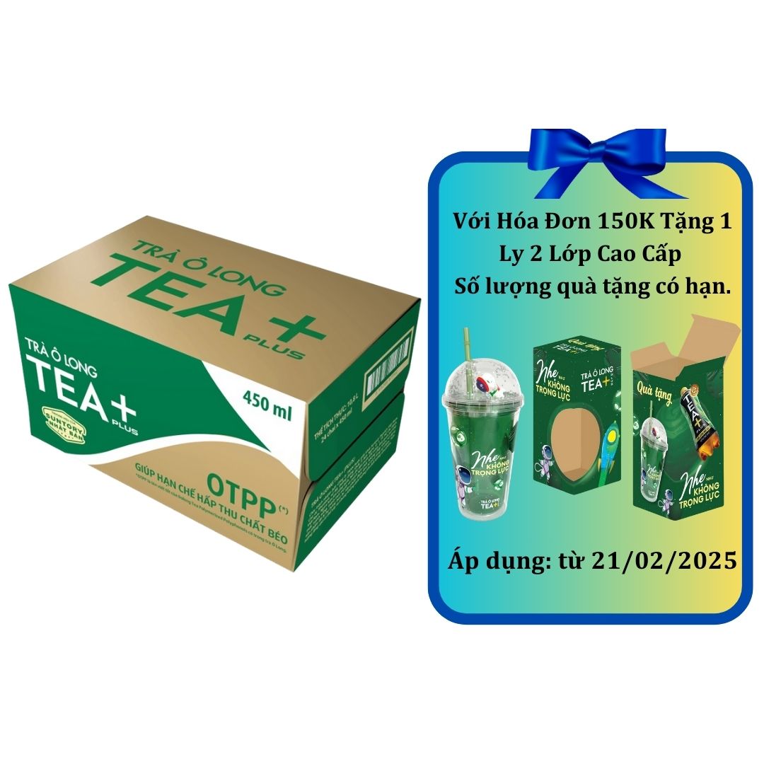 Thùng 24 Chai Trà Olong Tea Plus 450ml x 24 Chai