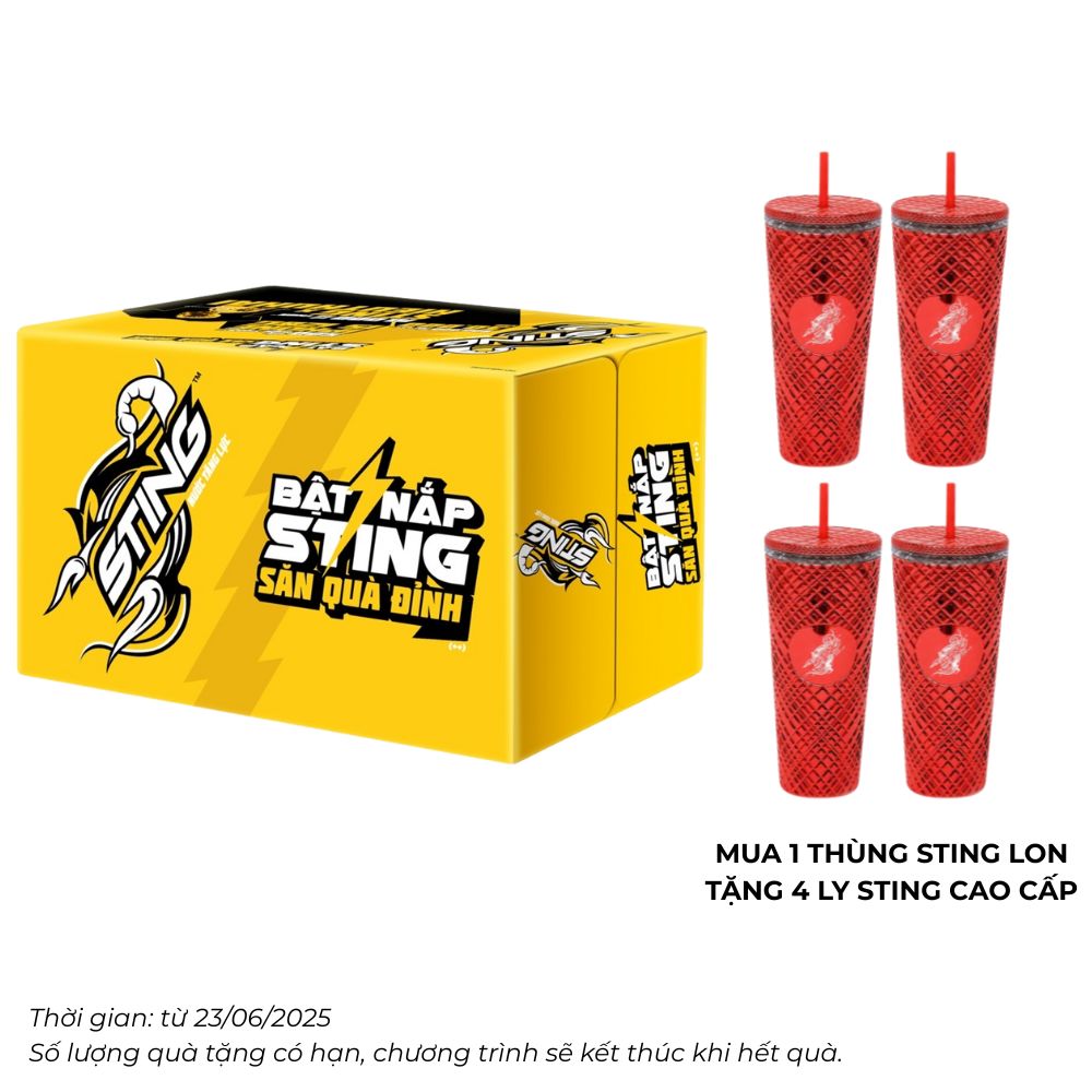 Thùng 24 Lon Nước Tăng Lực Sting Gold 320/330ml x 24 Lon
