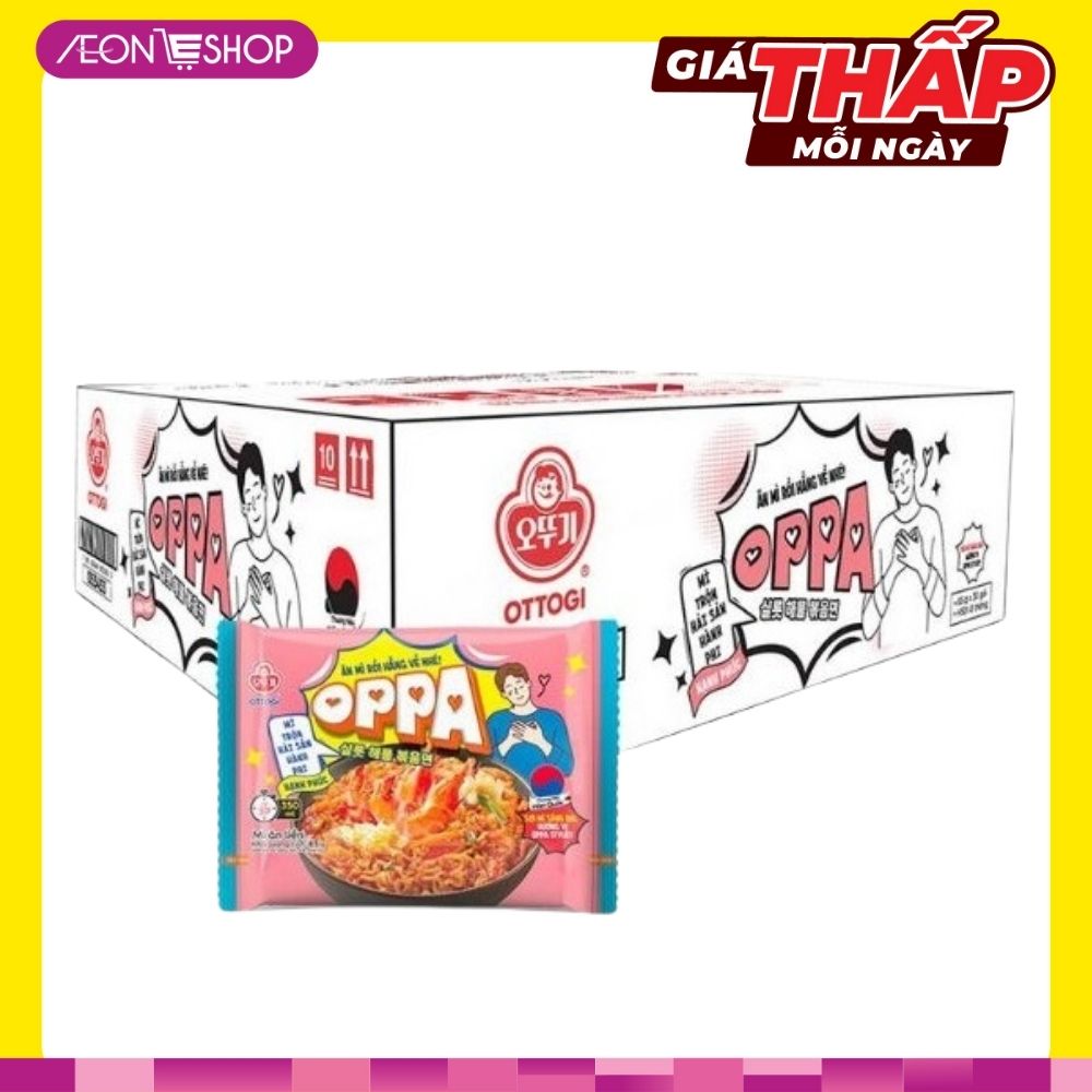 Thùng 30 Mì Trộn Oppa Vị Hải Sản Hành Phi 65g