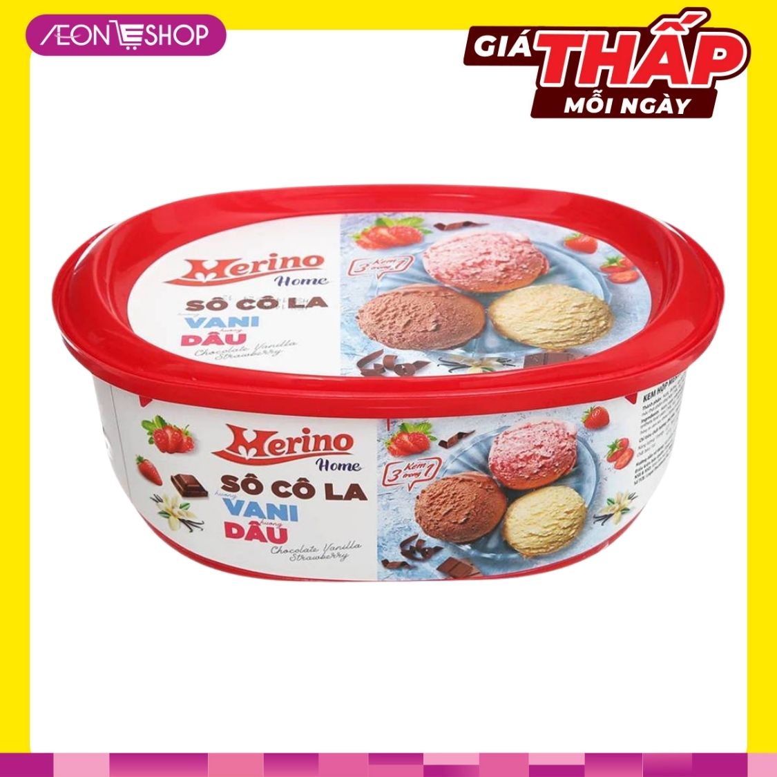 Kem Merino 3in1 Sôcôla - Vani - Dâu 900ml