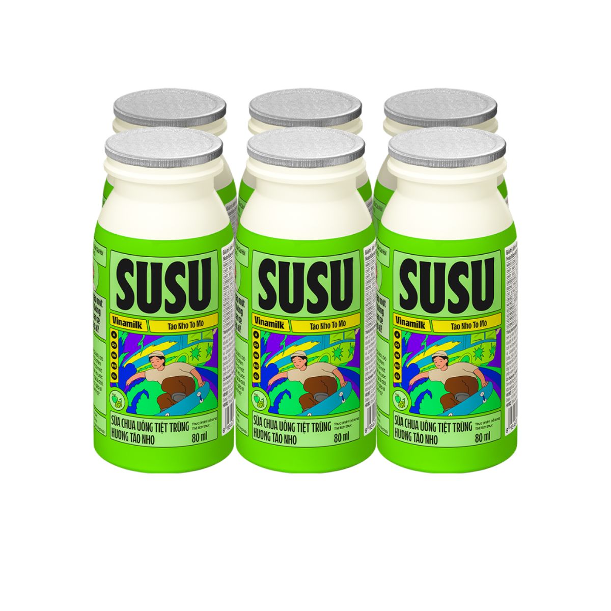 Sữa chua uống Vinamilk Susu hương táo nho (Lốc 6 chai)