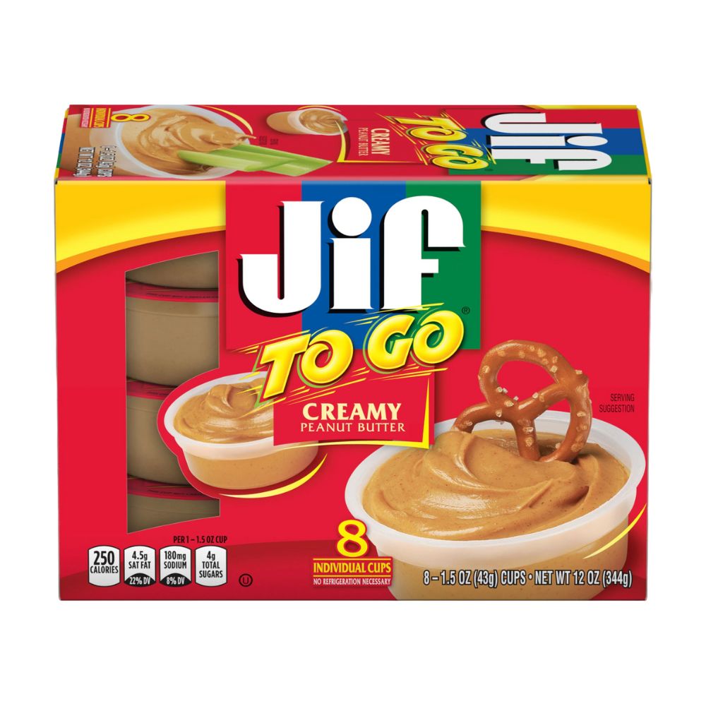Bơ Đậu Phộng Mịn Hiệu Jif To Go 344g (8 Cốc X 43g)