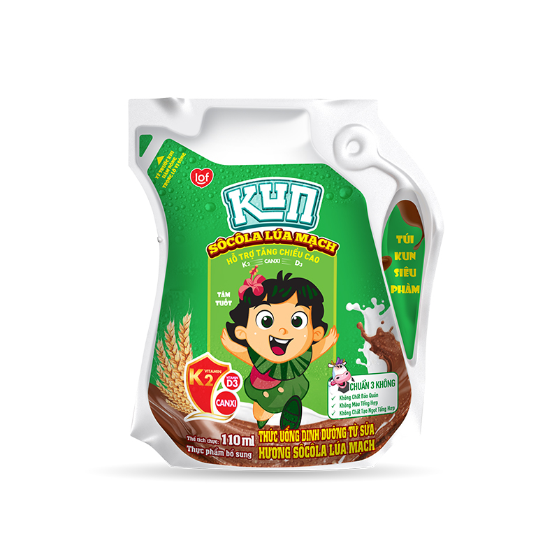 Sữa Kun Socola Lúa Mạch Túi 110ml - AEONESHOP