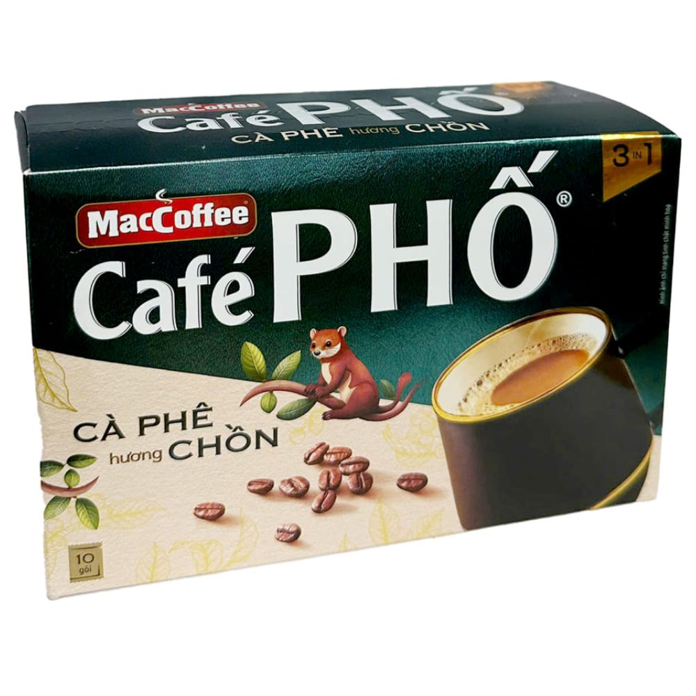 Cà Phê Phố Maccoffee Sữa Hương Chồn 10 x 16g