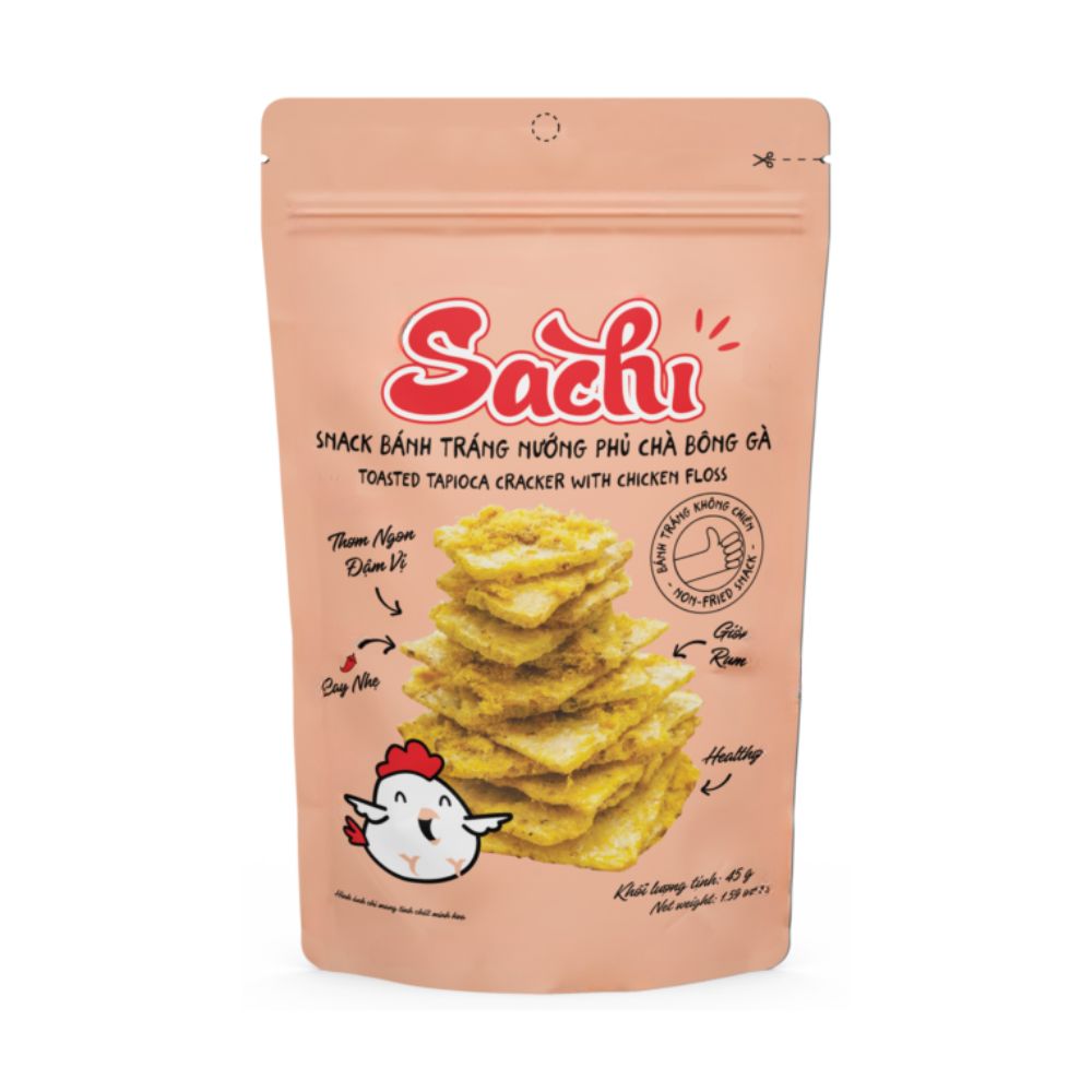 Snack Bánh Tráng Nướng Sachi Phủ Chà Bông Gà 45g