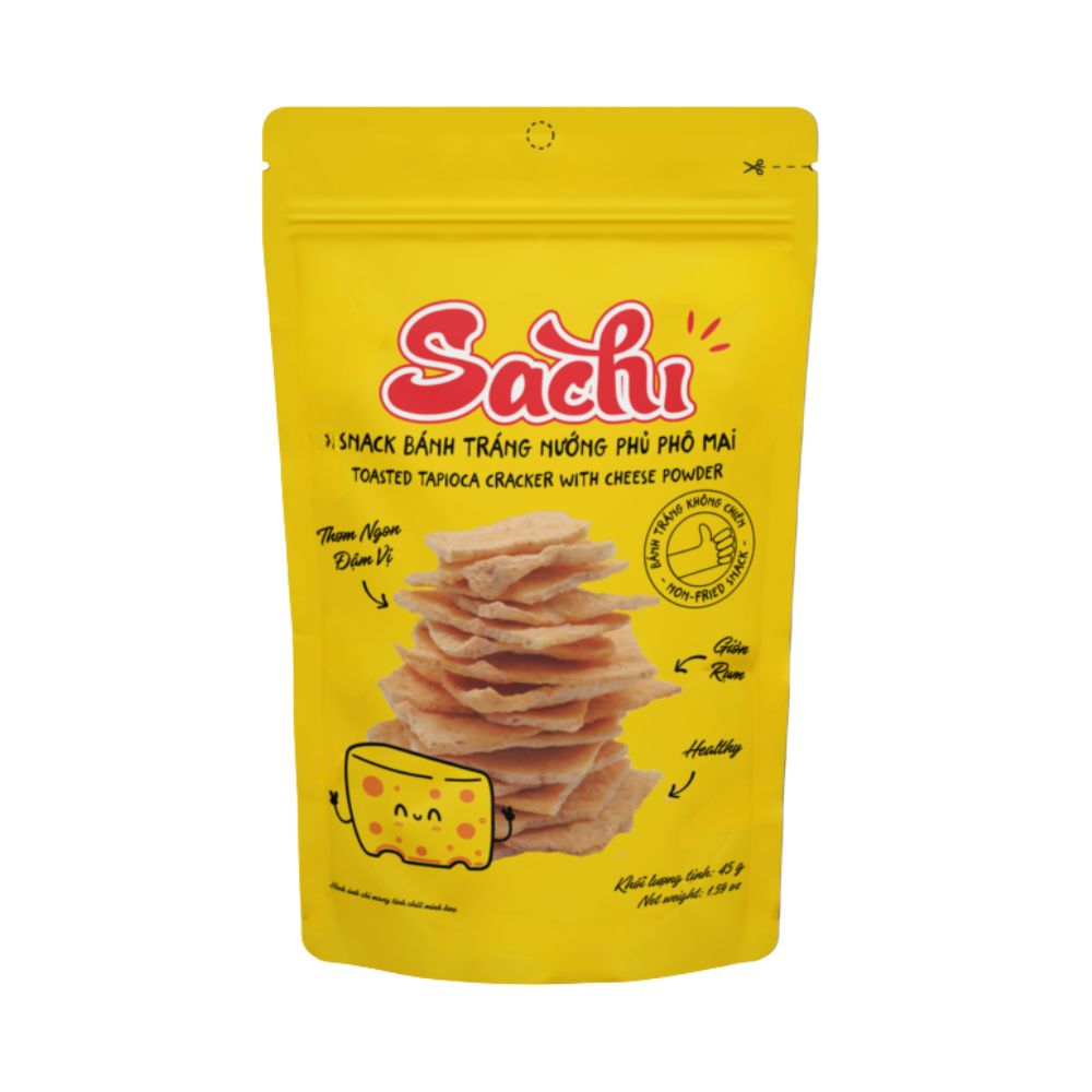 Snack Bánh Tráng Nướng Sachi Phủ Phô Mai 45g