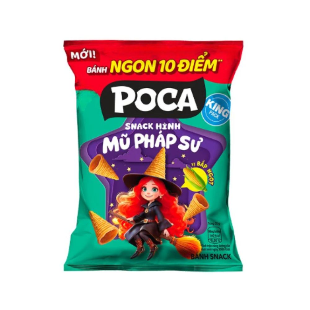 Bánh Snack Hình Mũ Pháp Sư Poca Vị Bắp Ngọt 58g