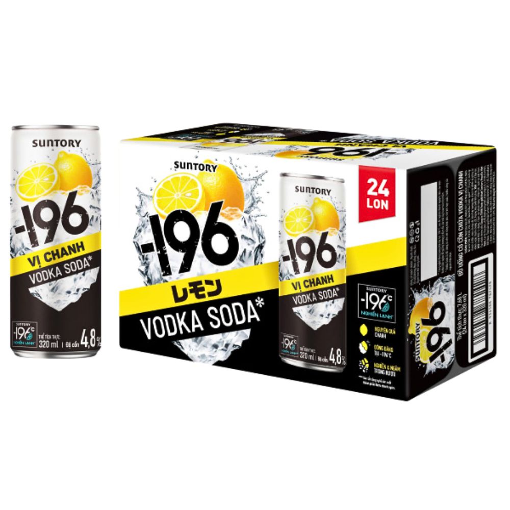 Thùng 24 Lon Vodka Soda -196 Chanh 320ml